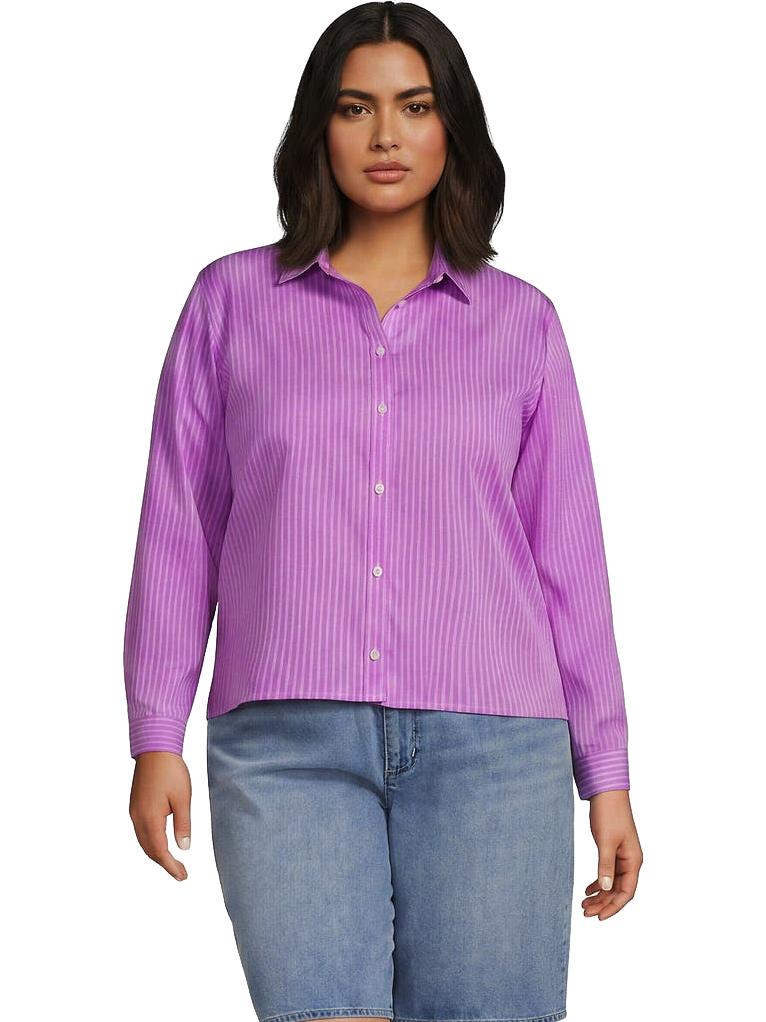 LANDS' END Lands' End No Iron Boxy Cropped Shirt